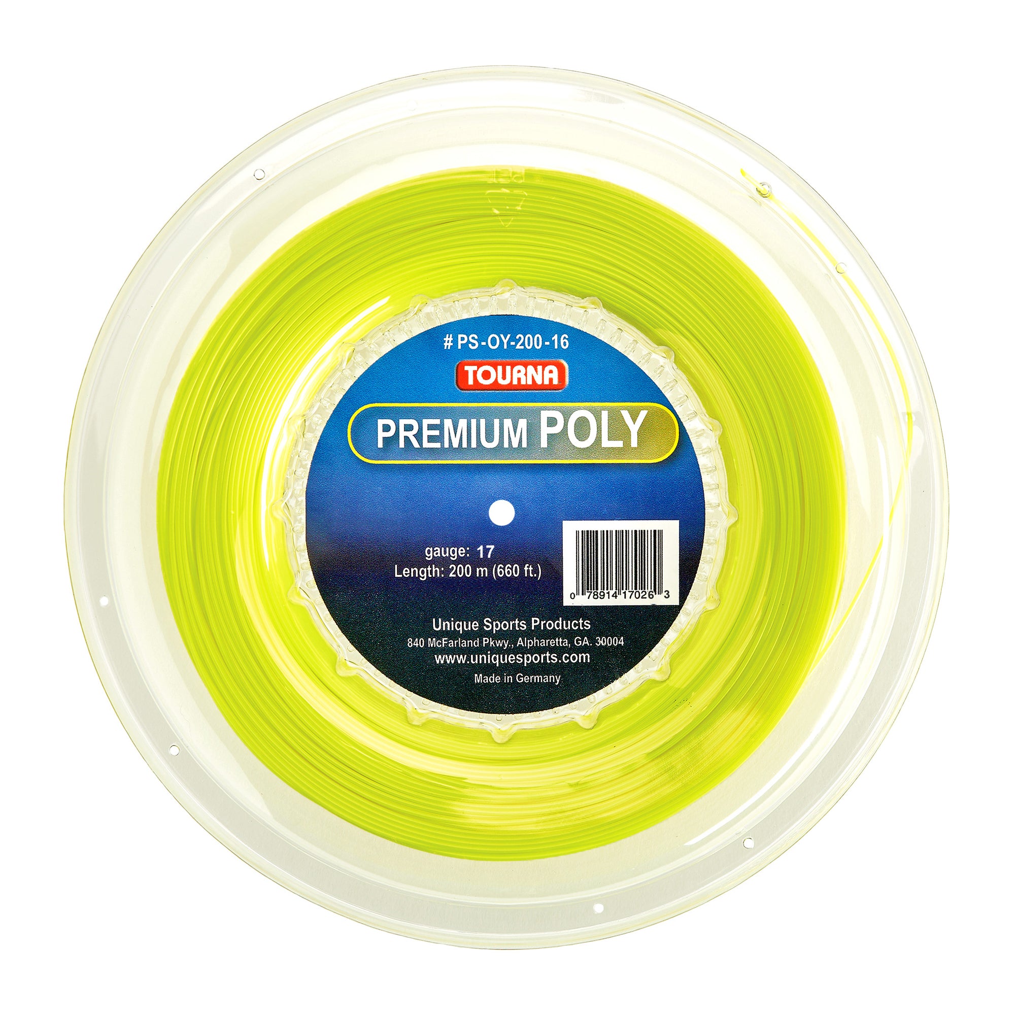 Tourna Premium Poly 17g Reel - Optic Yellow – Tourna Sports